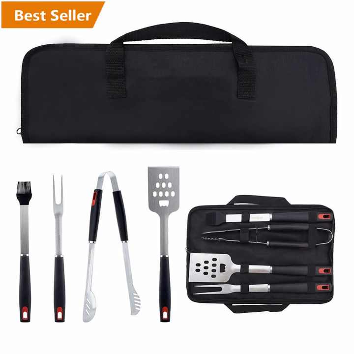 Colorful Box 4 Pcs Hot Sell PP Handle BBQ Tool Kit ,BBQ Tool Set ...