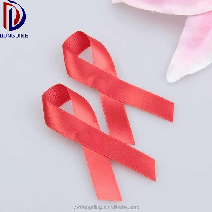 Simple Design Awareness Red Ribbon Breast Cancer Ribbon Bow Ribbon Flower
