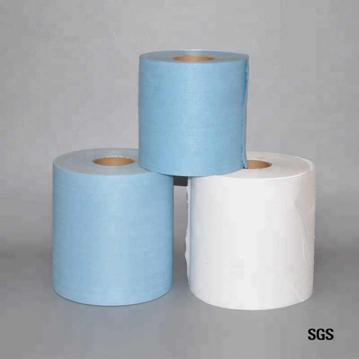 Desechable azul industrial toallitas rollo industrial no tejida jumbo ...