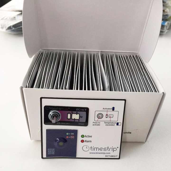 Timestrip Complete Time Temp Labels for 2-8°C Cold Chain Monitoring