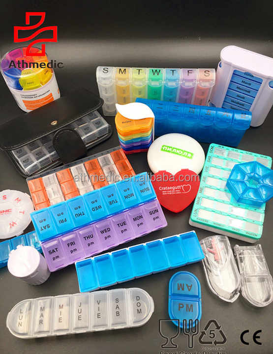 2025 Athmedic Custom Logo medicine tablet drug LFGB Pill Organizer 4 ...