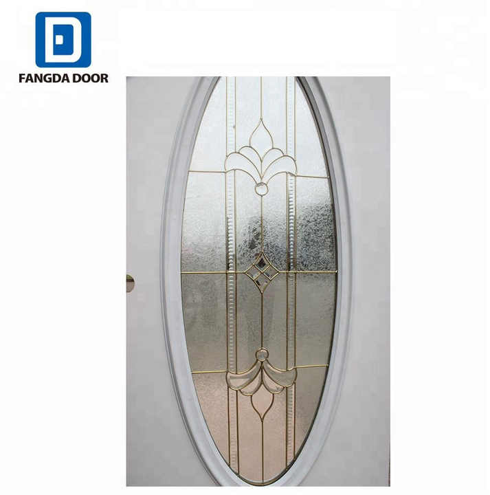 Fangda Oval Glass Insert Exterior Full Oval Steel Doors