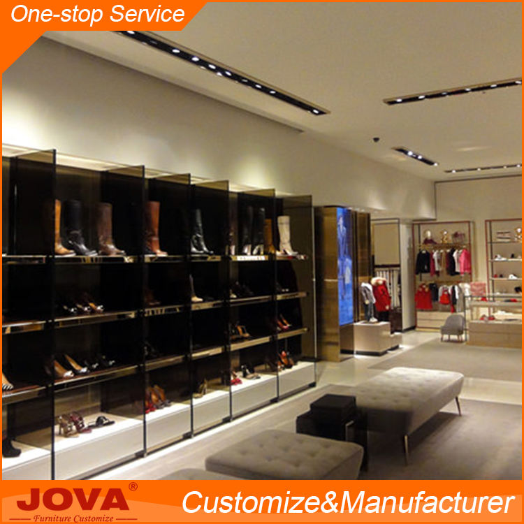 Luxury Bright Lighting Wall Mounted Shoe Store Display Shelf