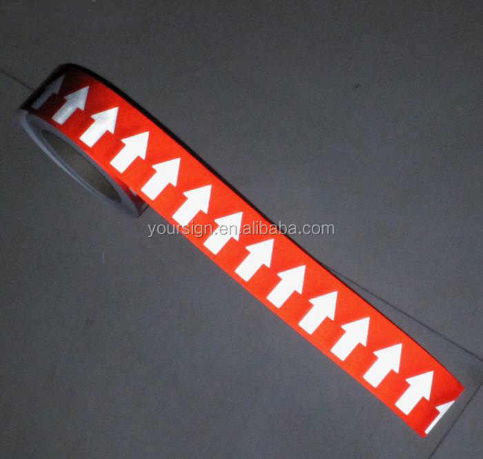 Reflective Pipe Flow Arrow Sticker Labels - High Visibility