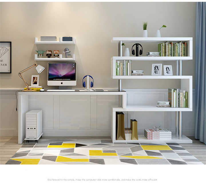 S Shaped Rotating Computer Desk - Perfect for Home Office