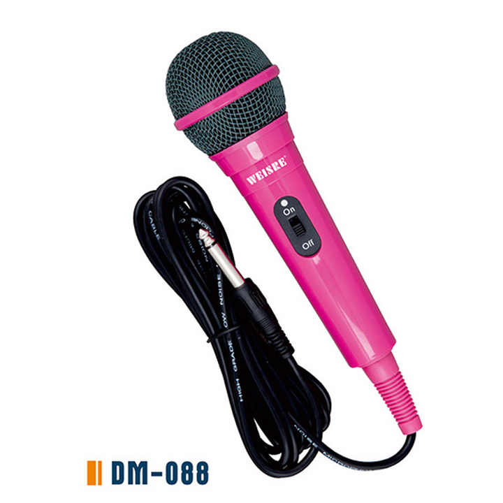 Bright Coloured Pink Plastic Wired Microphone For Children Educational ...