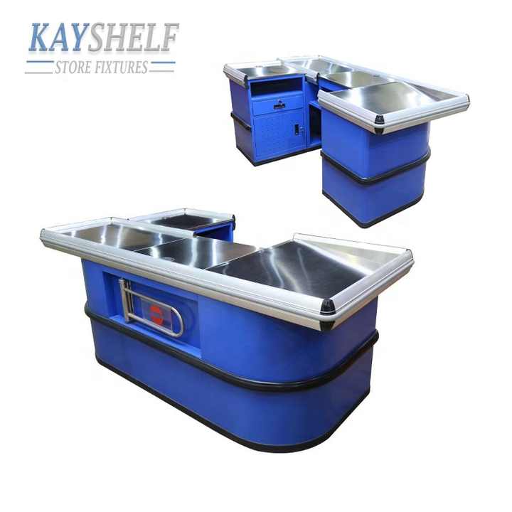 Custom Automatic Checkout Counter - Supermarket Cashier Desk with ...