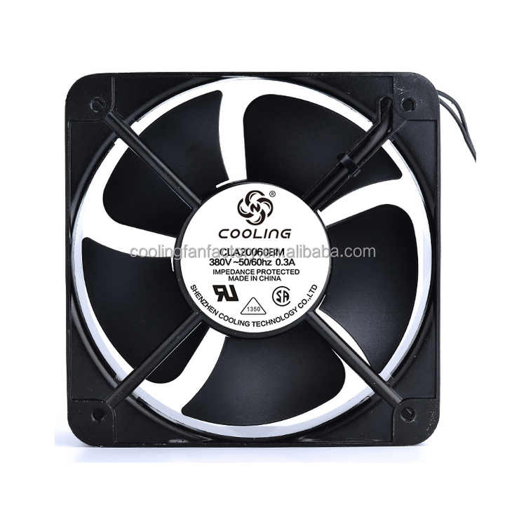 220V AC Motor Exhaust Fan 200x200x60mm - Industrial Axial Fan