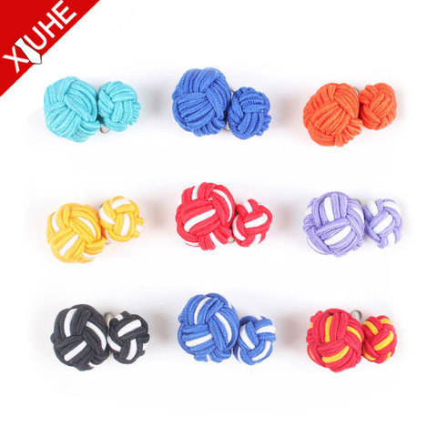 Double Ball Silk Knot Cufflink Handmade Cufflink Elastic Knot Cufflink ...
