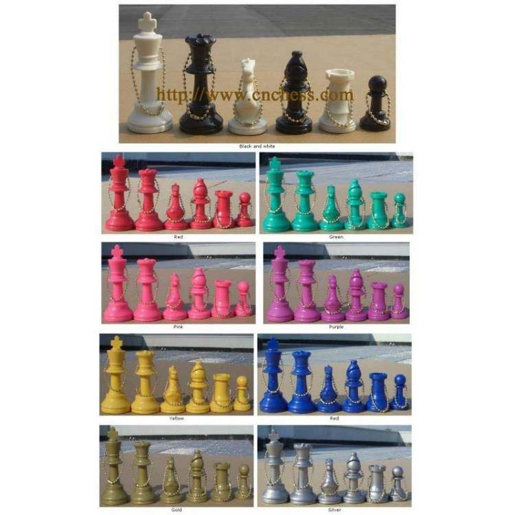 Durable Colorful Chess Set With Chess Pieces & Board