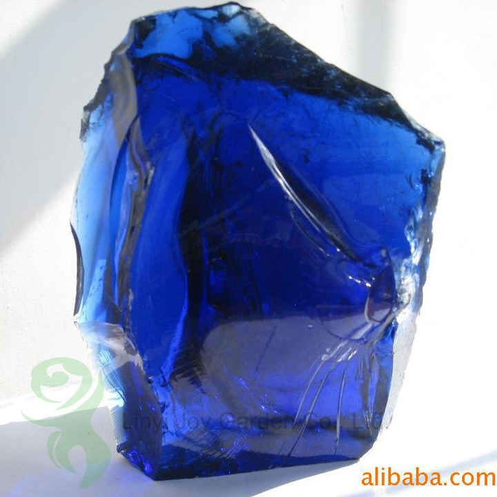 Natural Clear Colored Cobalt Blue Slag Glass Rocks