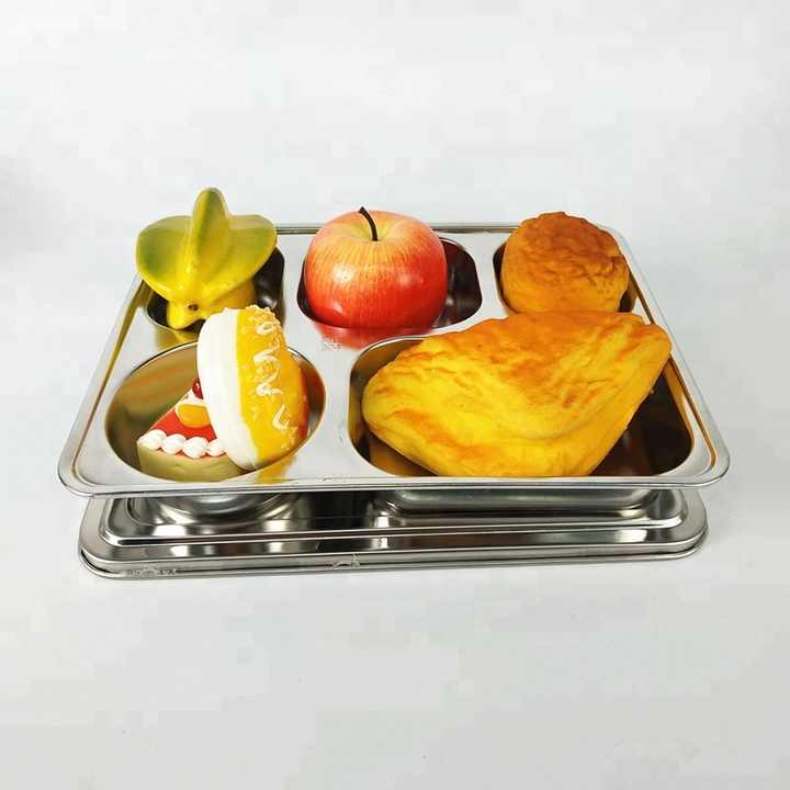 304 Stainless Steel Food Tray with 5 Compartments - Durable and Eco ...