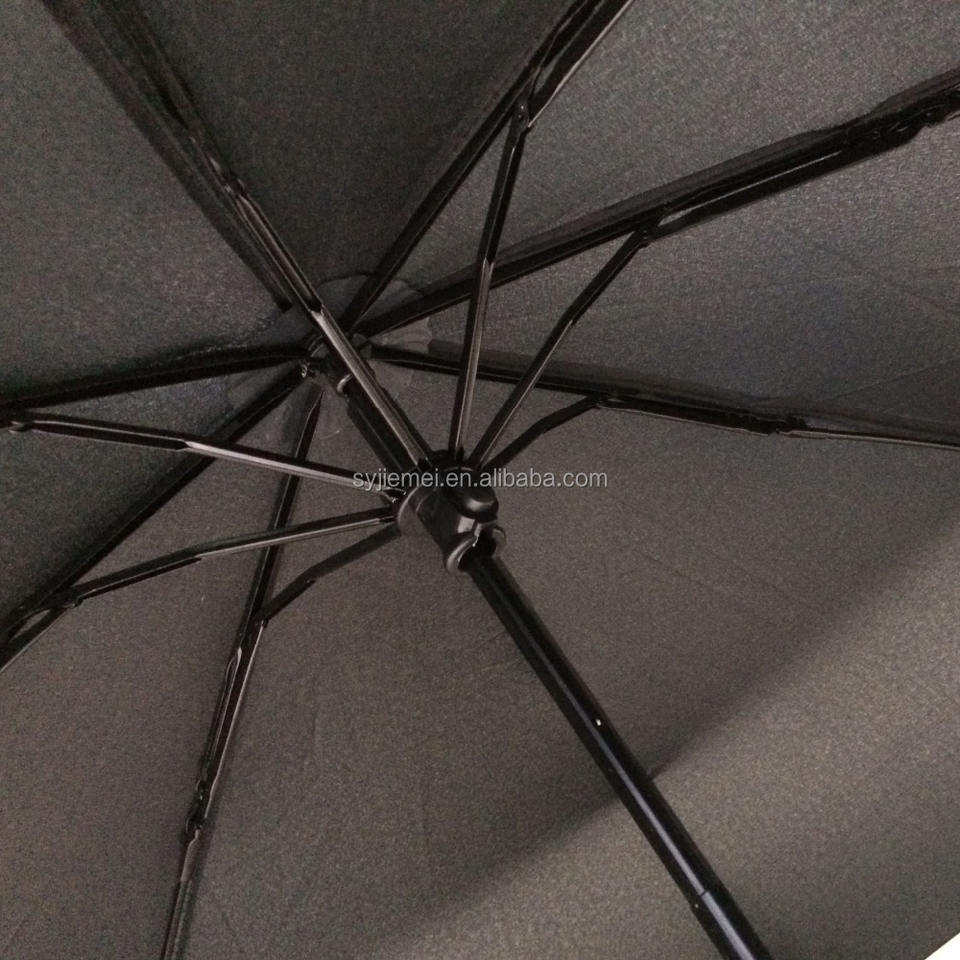 Portable 3-Folding Polyester Umbrella Metal Ribs Plastic Handle for ...