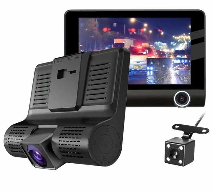 New 4-inch Hidden Driving Recorder Inside And Outside 3 Hd 1080p Night ...