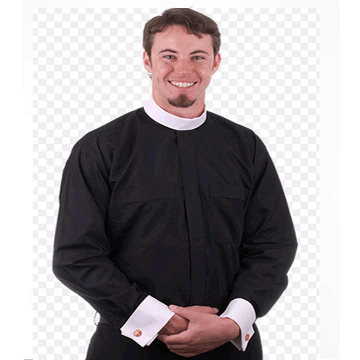 Customize Black Short Men Clergy Shirt for Church - SMQ-OEM