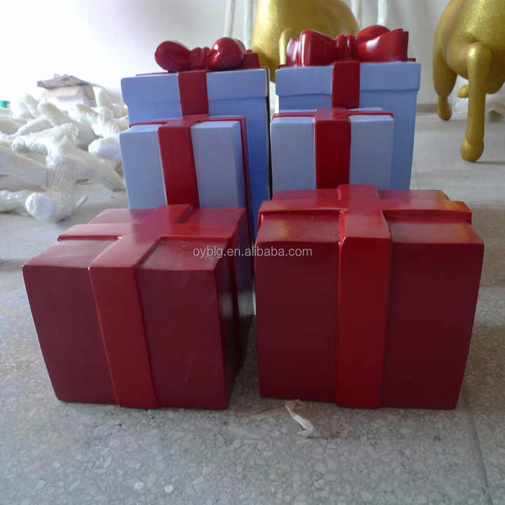 Customize Commercial Shopping Mall Fiberglass Giant Gift Box