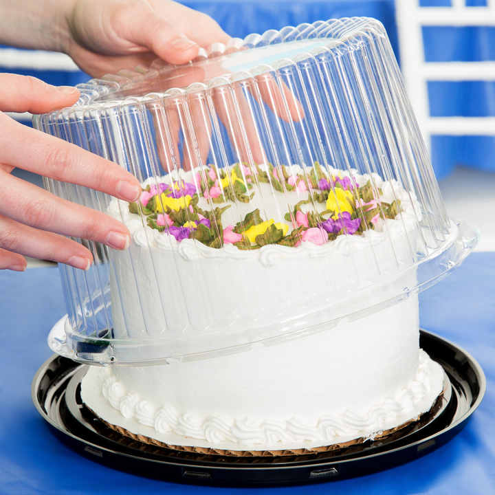 10 Inch Plastic Round Cake Display Container with Clear Dome Lid BOPS ...