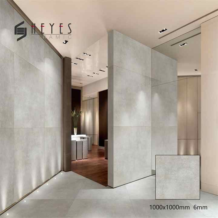 Grey Big Slab Matt Cement Look Porcelain Thin Tiles