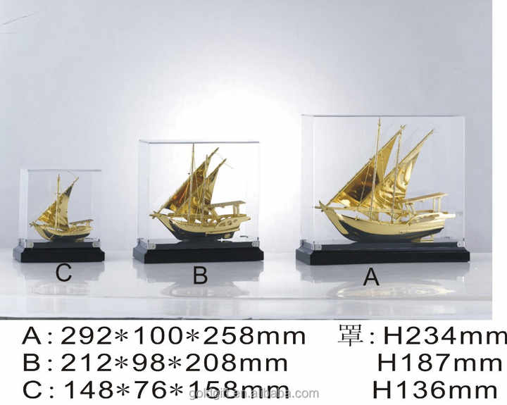 Unique Metal Navy Ship Model Gifts with Glass Cover