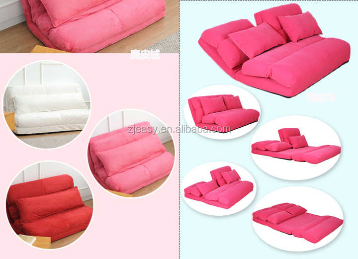 Korean style fabric folded sponge floor sofa with 5 positions ...