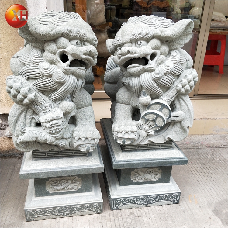 Hand Carved Fu Dog Statues - Chinese Guardian Lions for Home & Travel
