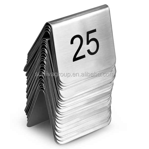 Stainless Steel Table Number Holders - 1 to 20 Double Sign
