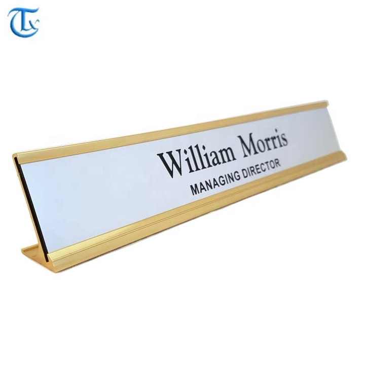 Sturdy and Elegant Silver Aluminum Desk Name Plate Holder