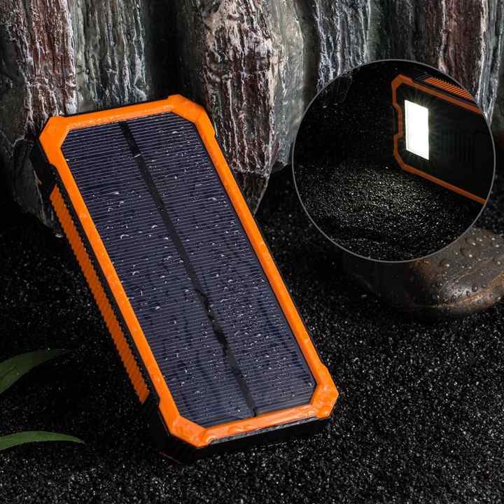 Waterproof 15000mah Solar Power Bank - Dual USB Charging