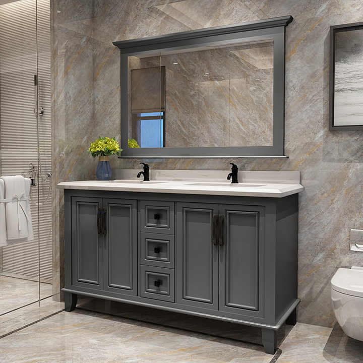 Rustic Fair Bathroom Furniture - Commercial Double Sink Vanity
