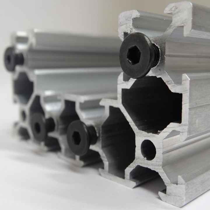 250mm to 1500mm Long Silver Anodized V Slot Aluminum Rails