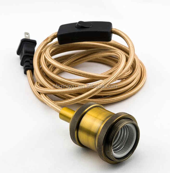 Vintage Lamp Cord Lamp Holder with Cable and Plug Pendant Lamp Kits ...
