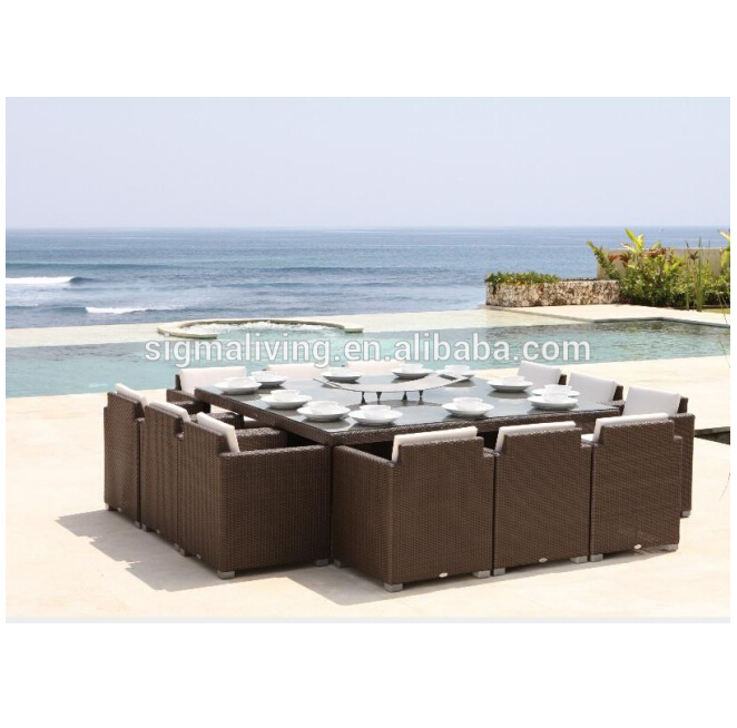 Sigma outdoor restaurant furniture rattan dining sets table and chairs ...