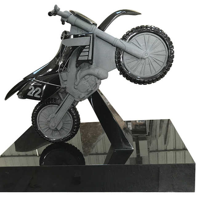 Angola Black Granite Tombstone - Motorcycle Shape Headstone