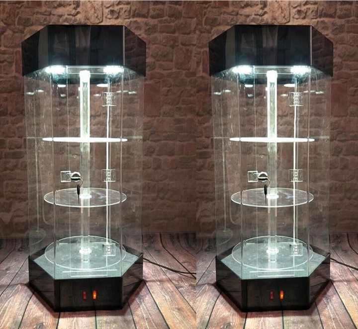 Acrylic Display Case - Durable Countertop Revolving Showcase