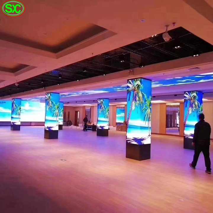 Indoor P3.9 LED Cube Pillar Shopping Mall Advertising RGB Indoor 360 ...