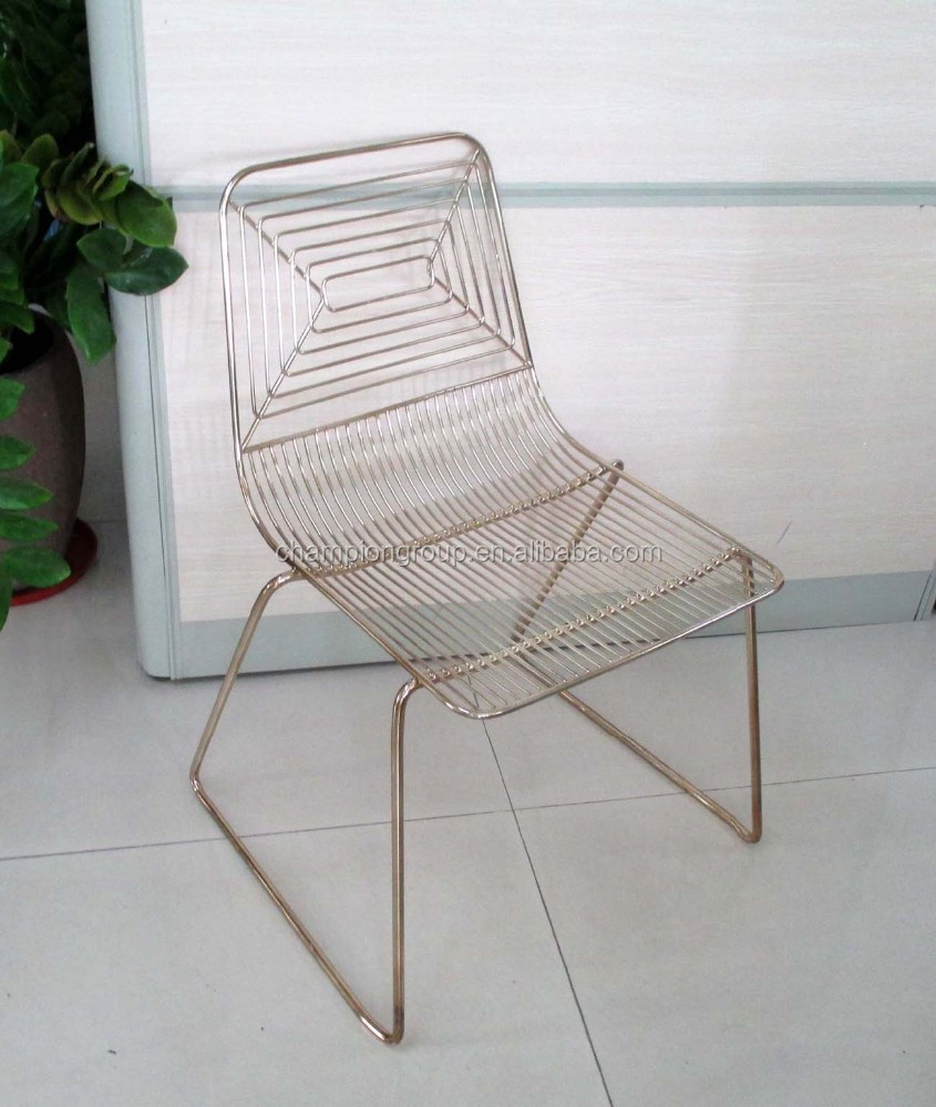 Verified Supplier Wire Outdoor Chairs Powder-Coated Metal Finish ...