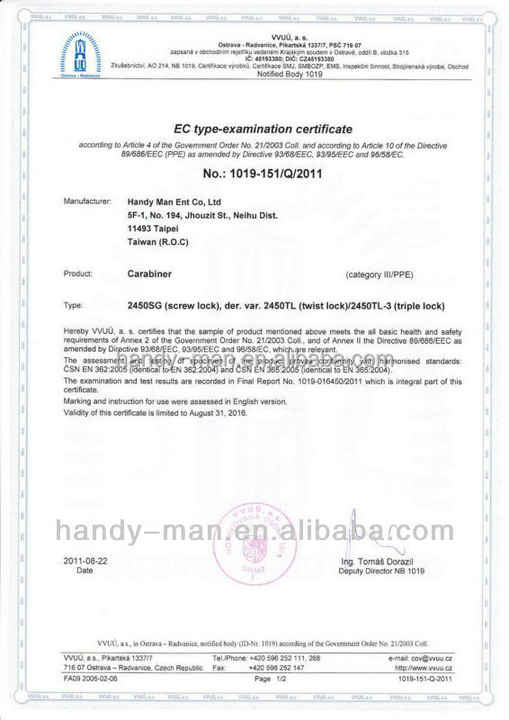 Industrial Large Twist Lock Captive Pin Triangle Steel ANSI Carabiner ...