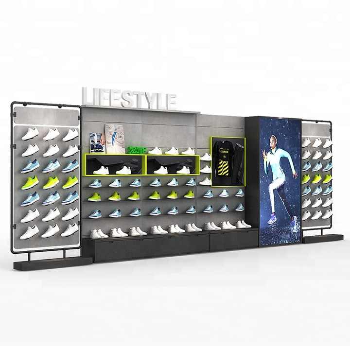 retail shoes shop free design idea,new sport slatwall shoe display ...