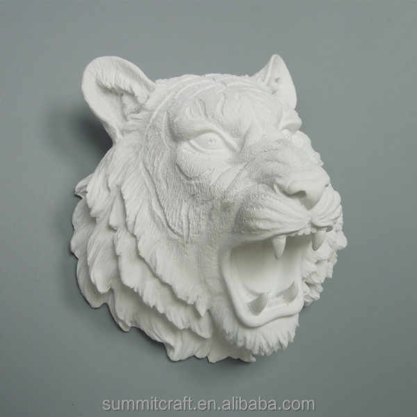 Resin 3D Small White Tiger Head - Wall Mounted Decoration