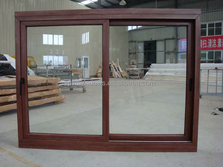 Sliding UPVC / PVC wooden framework color China fuzhou cheap house ...