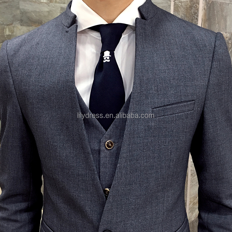 Chinese Collar Suit - Slim Fit Business Men's Suit