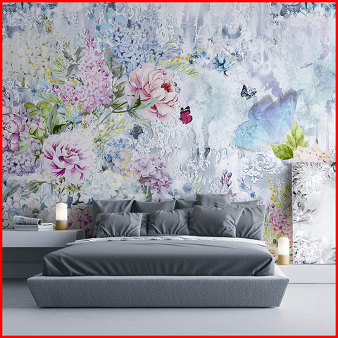 Flowers Design Digital Printing Mural Wallpaper 3d - Buy Mural ...