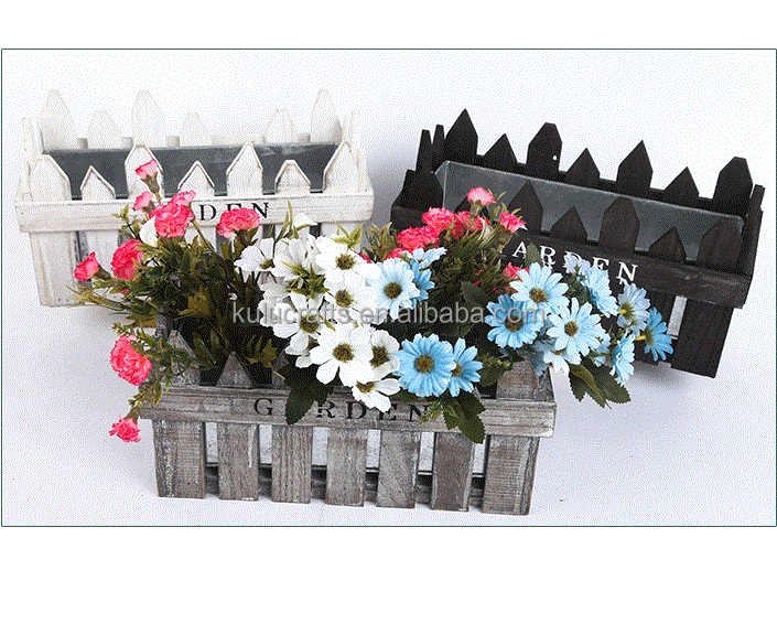 Large Rectangle Garden Planter Box Wooden Indoor/Outdoor Decorative ...