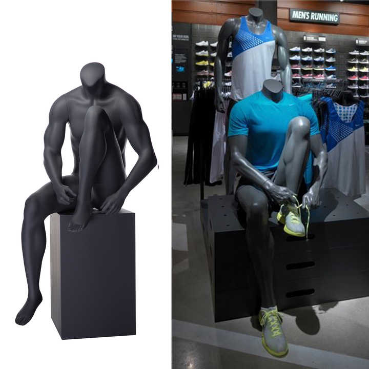 Muscular Male Mannequin Headless Sports Muscle Sitting Man Mannequin ...