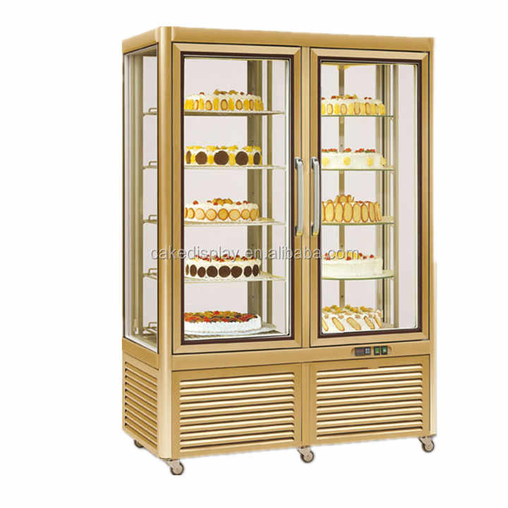 Luxury Upright Rotating Cake Display Chiller Fridge Showcase