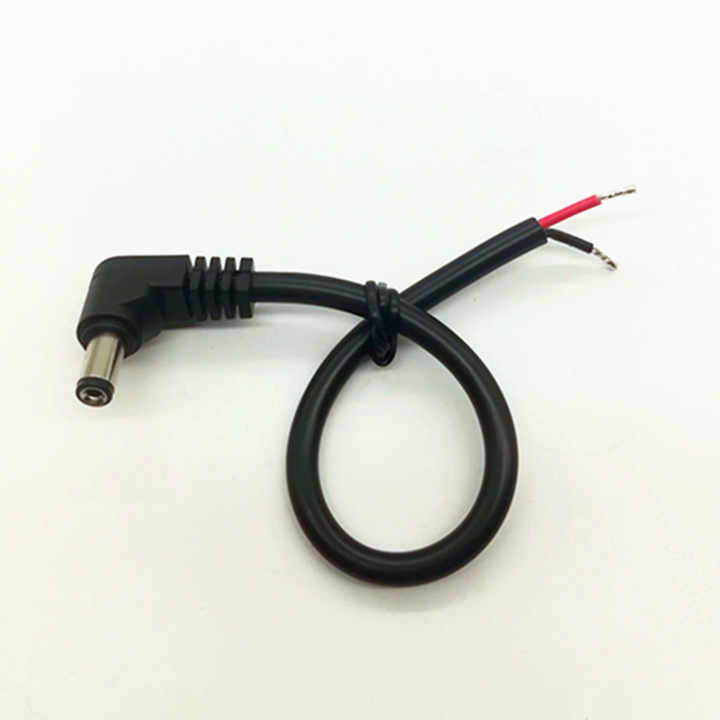 12V DC Cable - Right Angle DC Jack 5.5mm X 2.1mm Male Plug