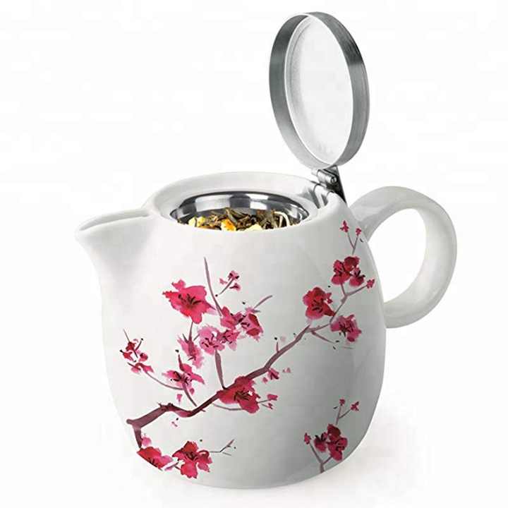 Cherry Blossom Ceramic Flower Tea Pot - Sustainable & Stylish