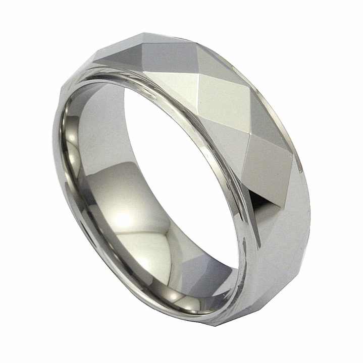 SZ cheng jewelers sterns wedding rings catalogue for unisex faceted tungsten carbide ring Alibaba