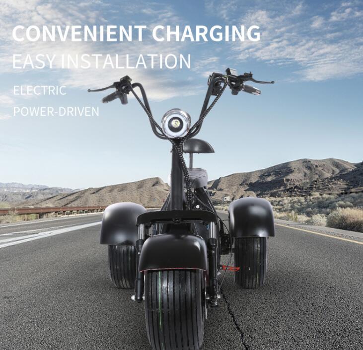 Güçlü ve Şık yetişkin elektrikli 3 tekerlekli scooter Zahmetsiz ...