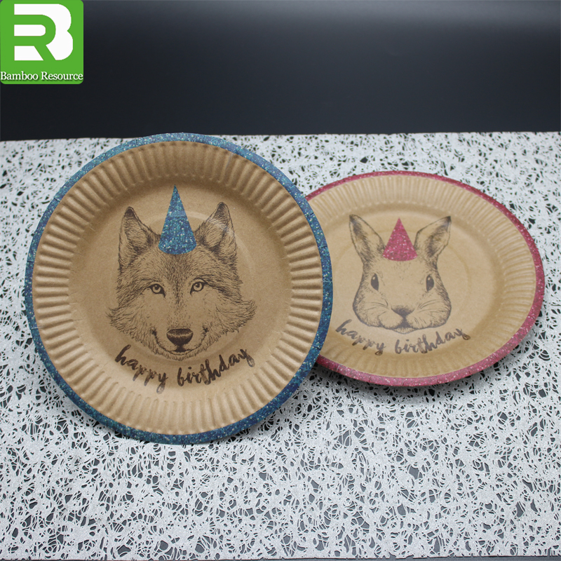 Brown Kraft Paper Plates - Compostable & Customizable